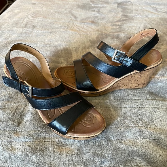 Born | Shoes | Born Black Cork Wedge Heel With Buckle Closure Sz L ...
